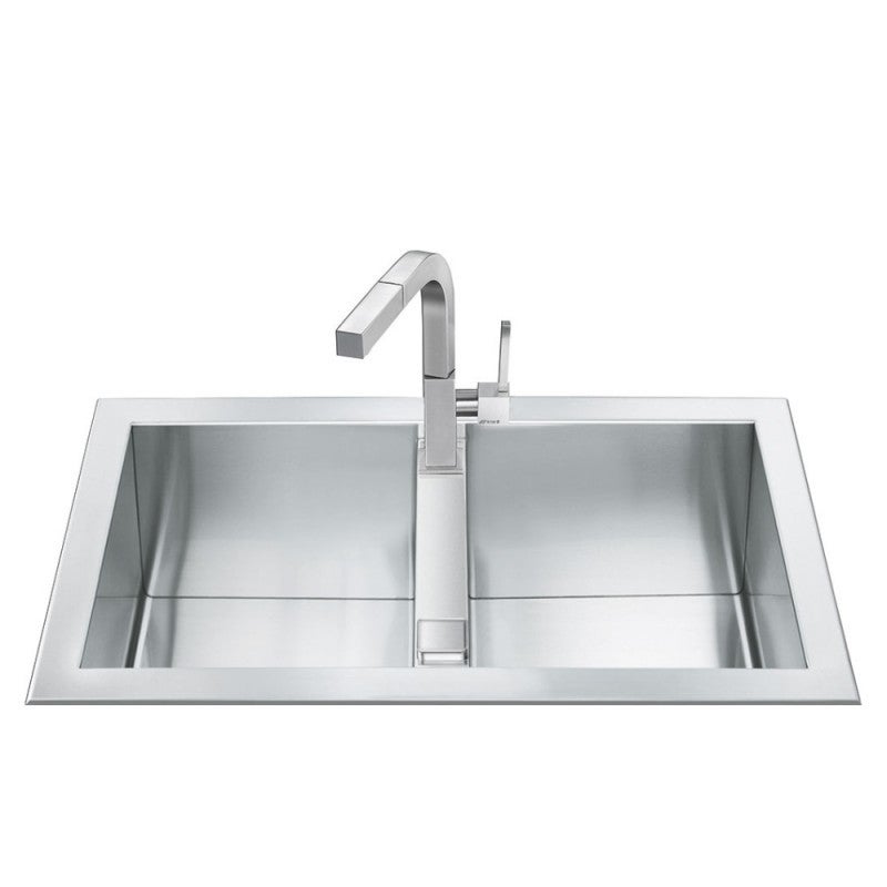 Lavello incasso filotop 2 vasche 86x50 inox Smeg LQR862-2 | Leroy Merlin
