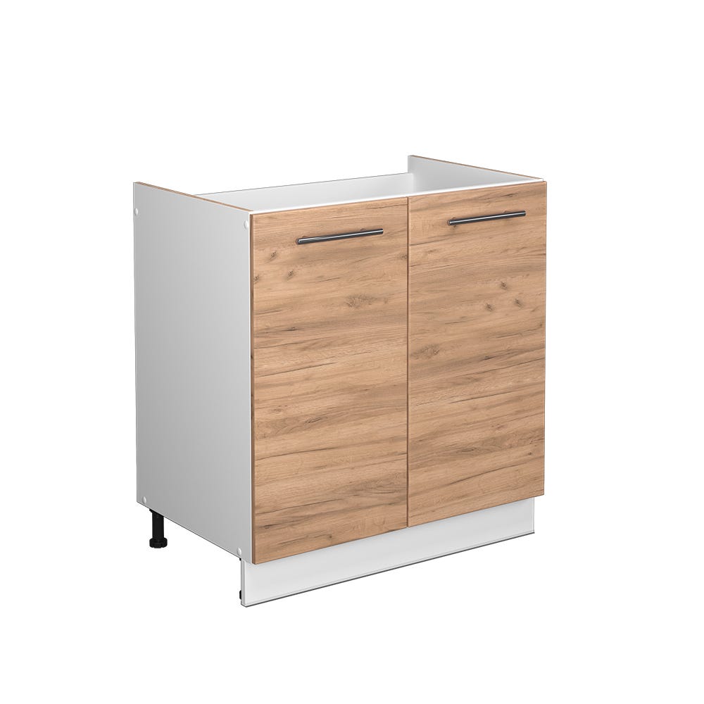 Vicco Meuble Bas Sous évier Fame Line Chêne De Force Doré 80cm Sans