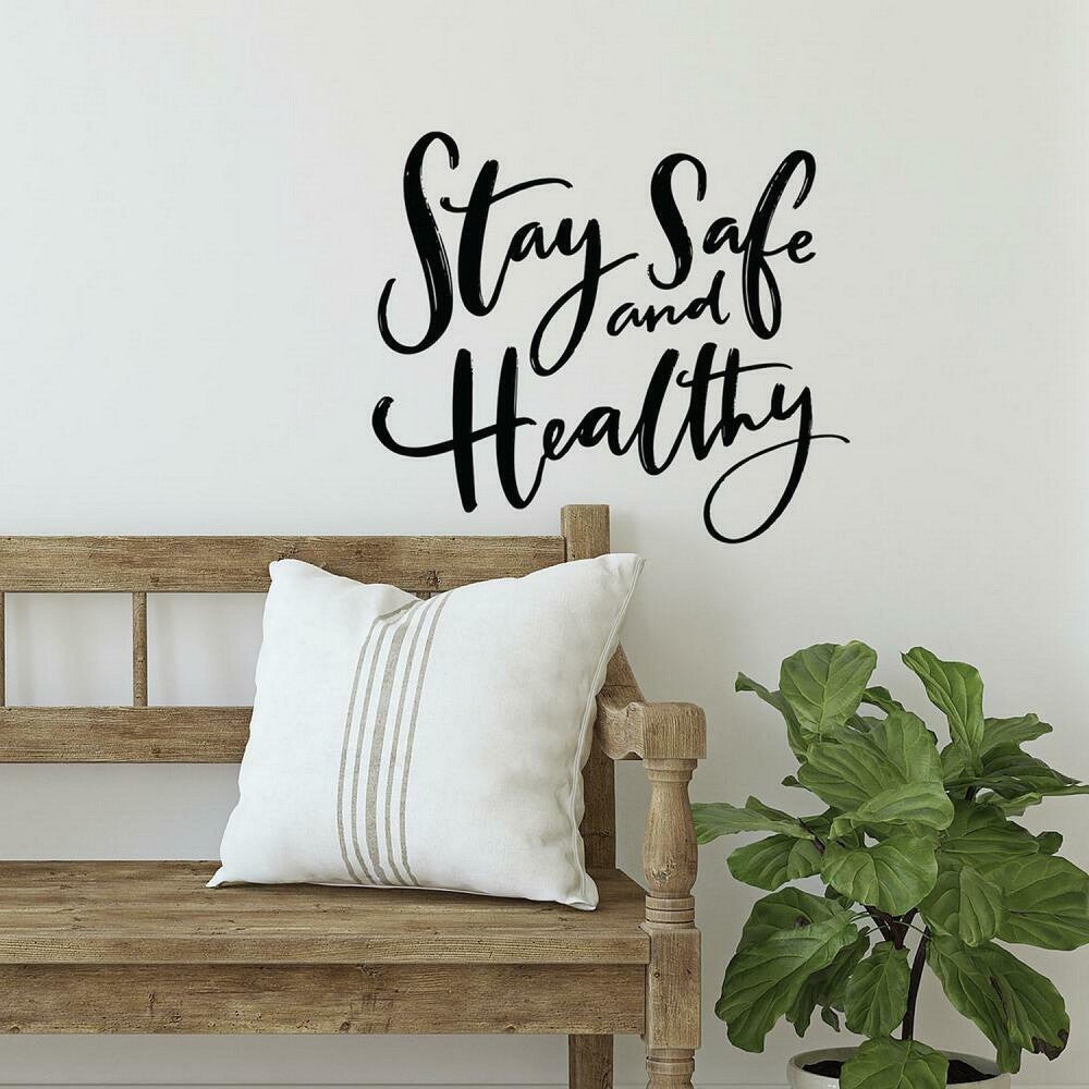 Sticker Mural Géant Citation -Stay Safe and Healthy- Soyez en Sécurité ...