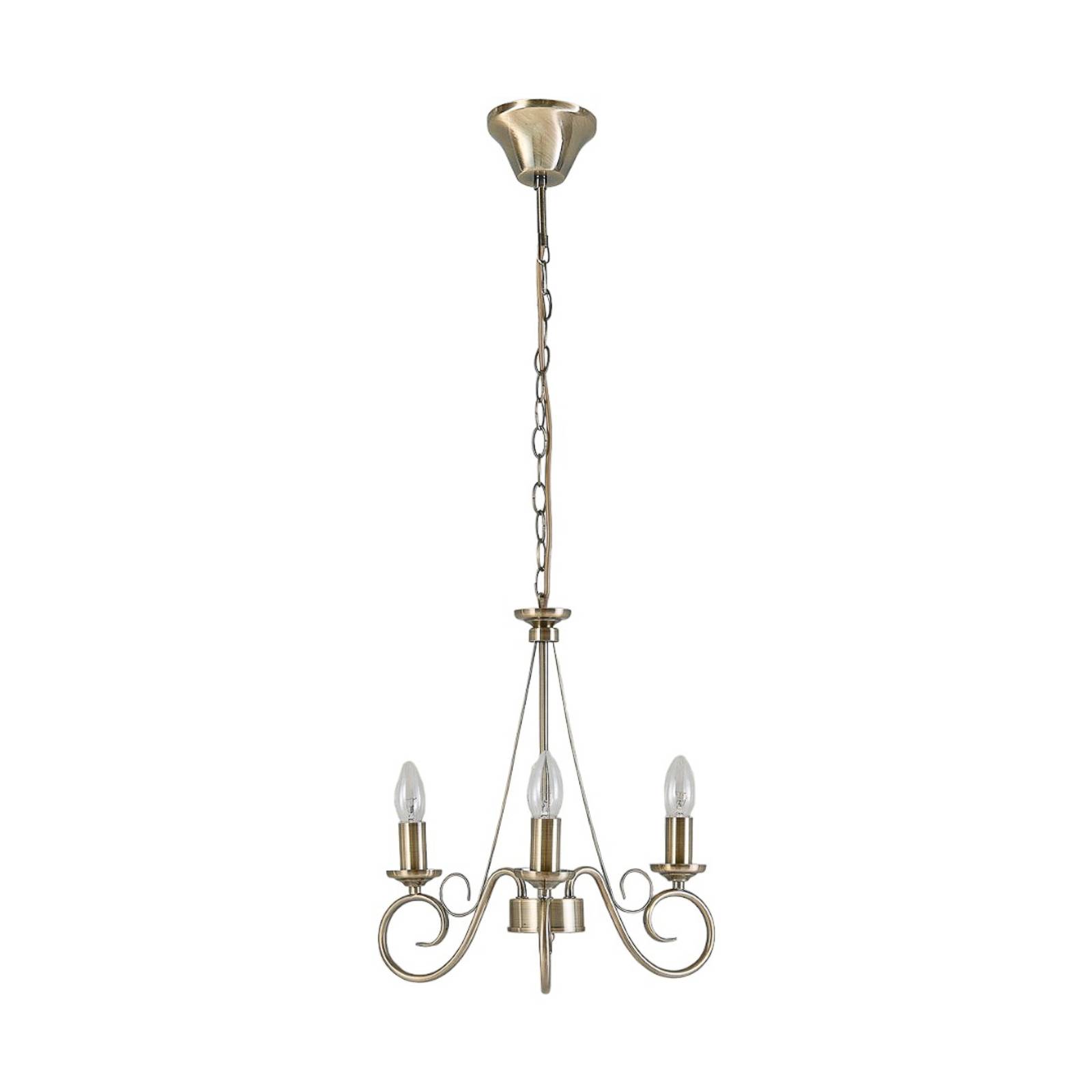 Lindby Lustre Marnia, 3 lampes, Ø 40 cm, laiton vieilli, E14 ...