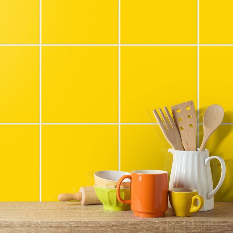 Carrelage Mur Brillant CERAGNI LISSE Jaune 220 | 20x20 (carton avec 25 ...