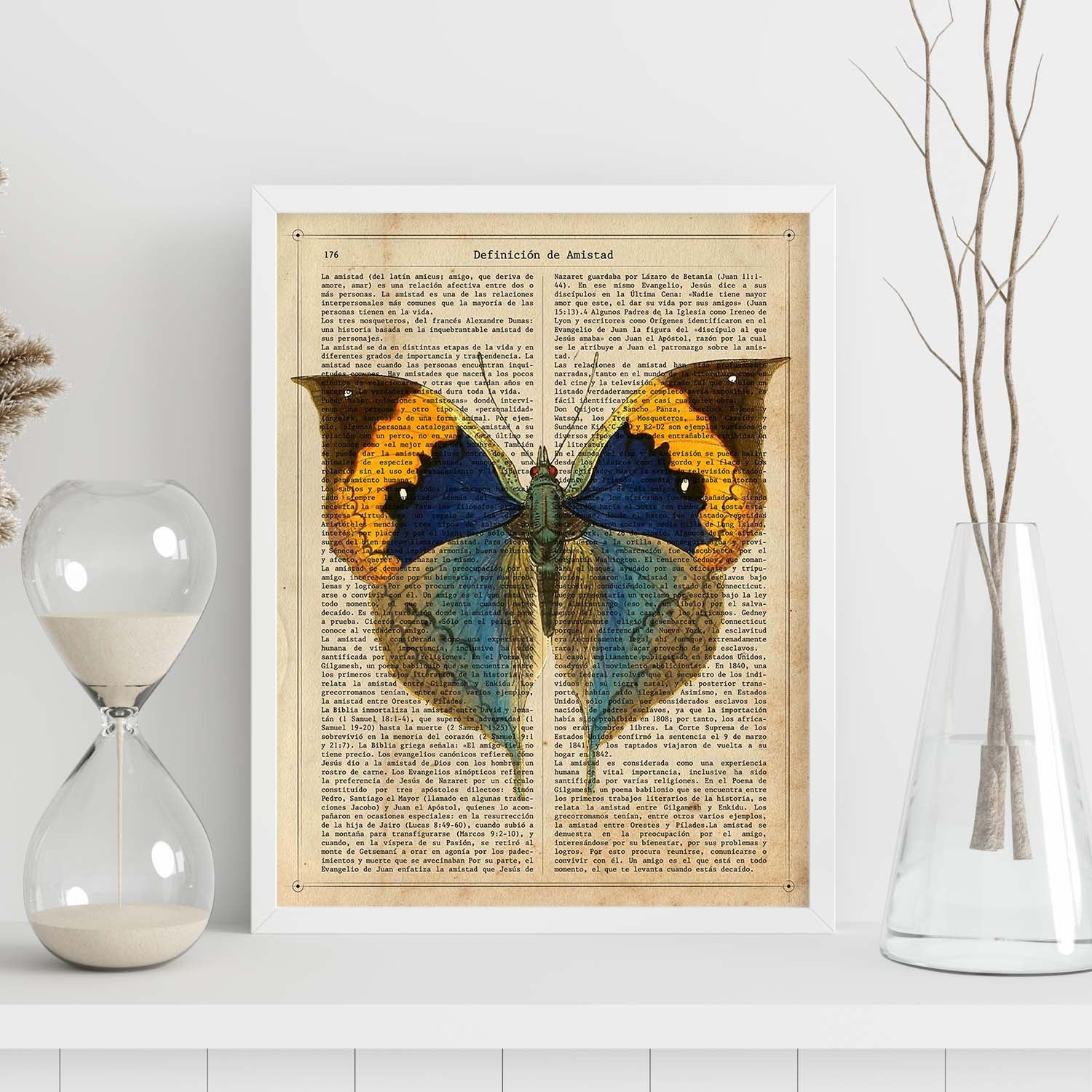 Poster De Papillon De Style Avec Définition. Feuilles D'animaux Avec ...