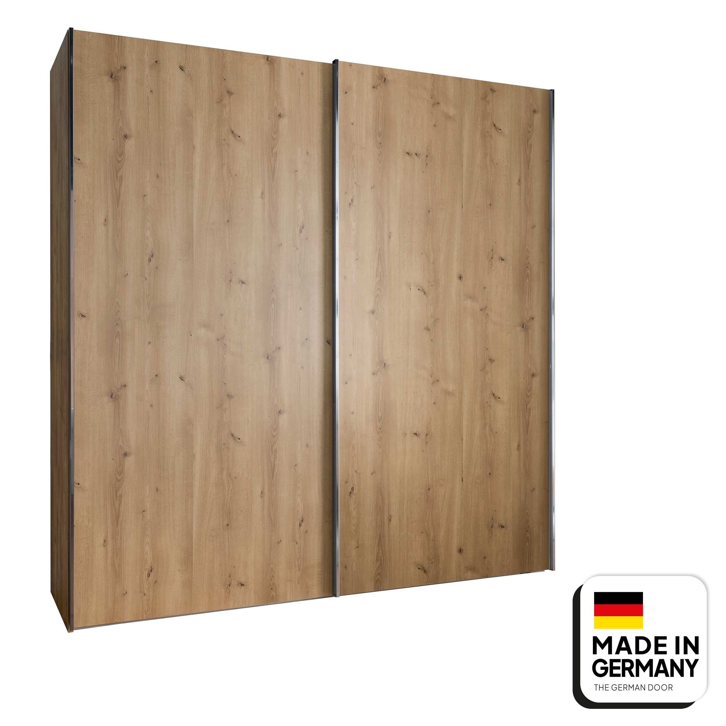 ARMOIRE BREMEN 2 PORTES COULISSANTES CHÊNE | STRUCTURE CHÊNE | 200 CM ...