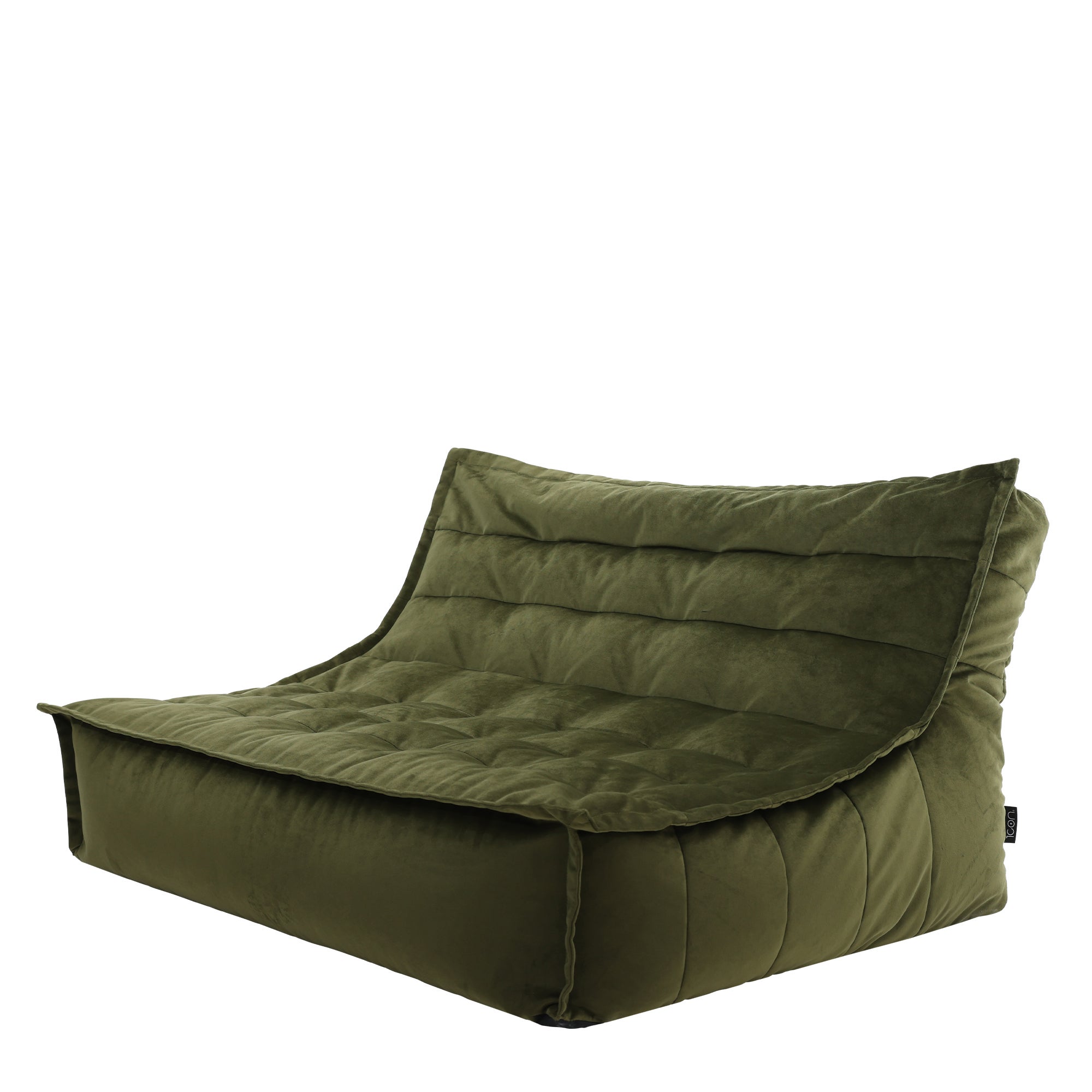 Pouf canapé de sol Icon velours vert olive 140x100cm | Leroy Merlin