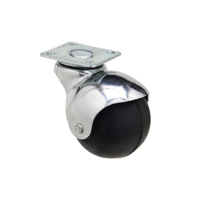 Rueda Domestica Goma Negra Esfera Placa 50 mm. | Leroy Merlin