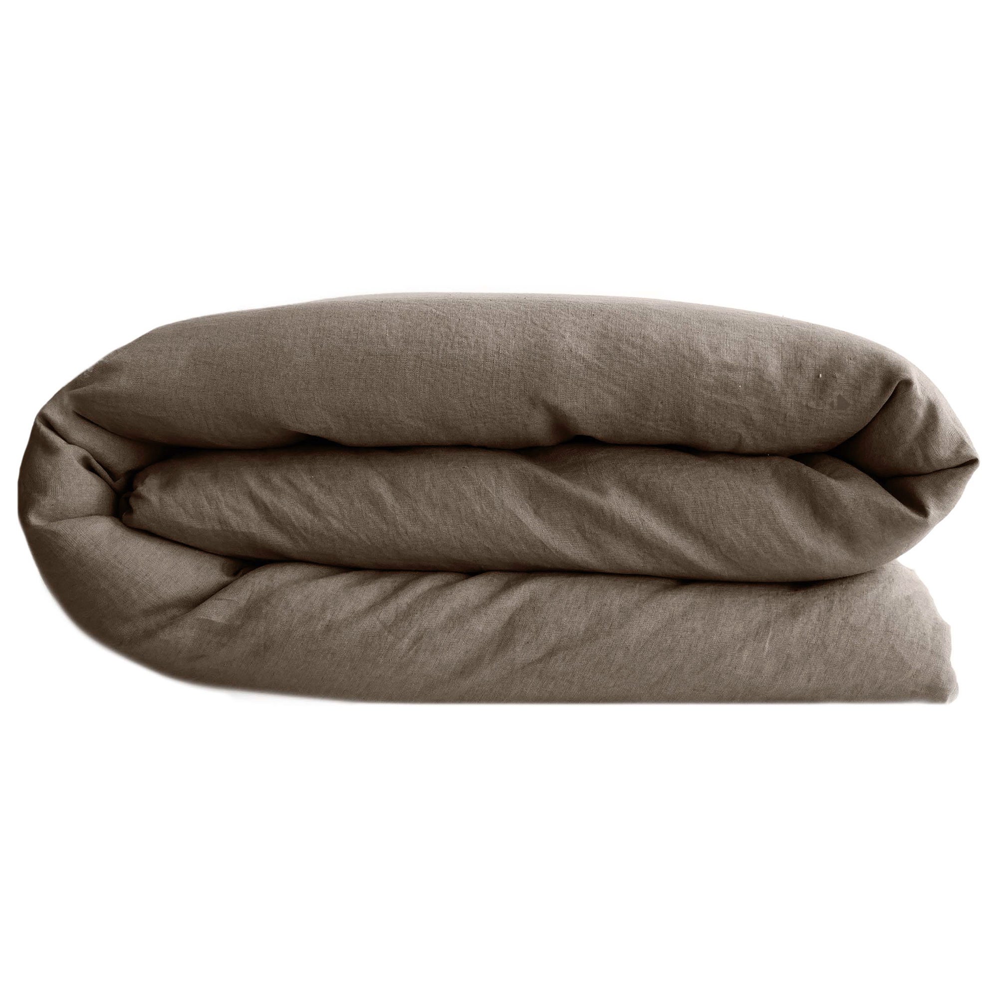 Housse de couette 260x240 cm pur coton collection PALACE marron tabac ...