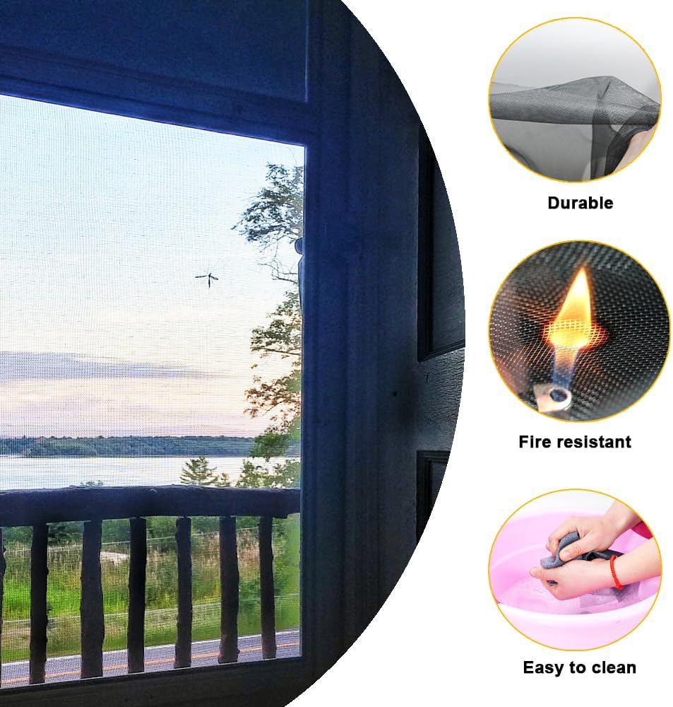 Moustiquaire Fenêtre 130cm x100cm,Moustiquaire,Peut être coupé à la ...