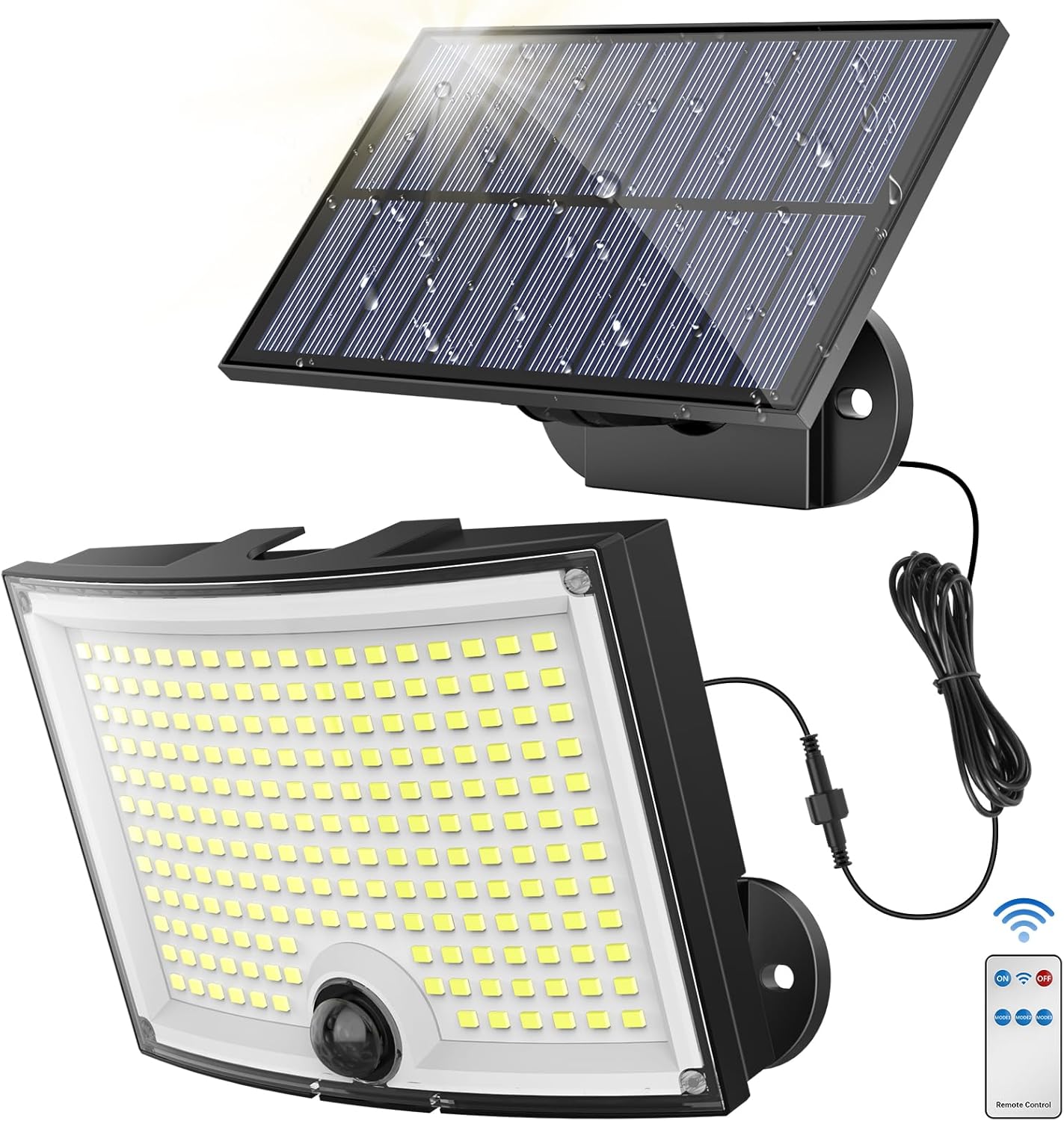 Lampada Solare da Esterno con Sensore di Movimento 【202LED | 3 Modalità ...