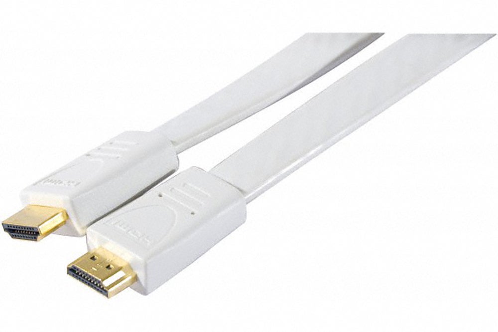 Câble hdmi 1.4 highspeed plat 2m blanc CONECTICPLUS | Leroy Merlin
