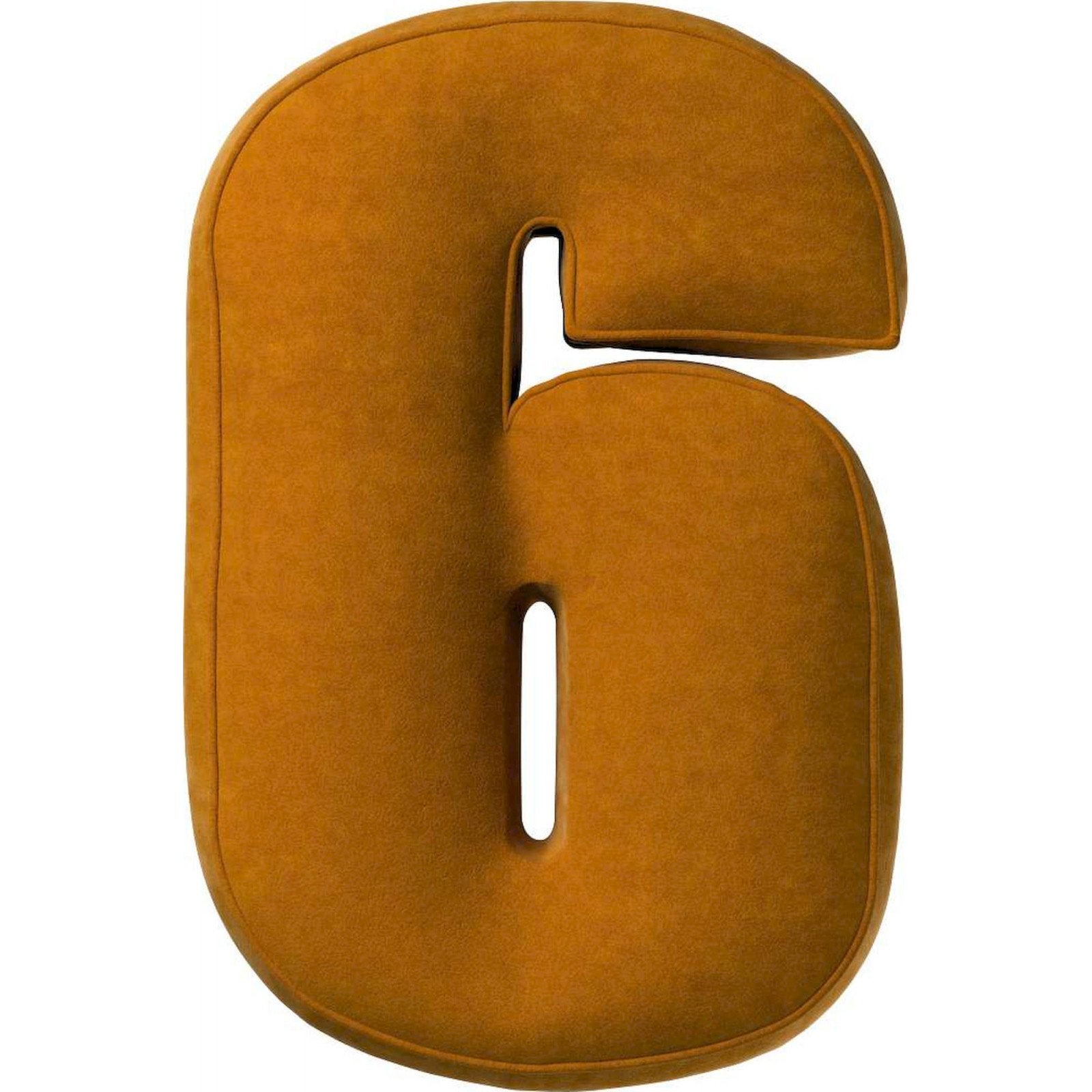 Coussin en velours chiffre 6 25 x 10 x 40 cm Jaune Moutarde | Leroy Merlin