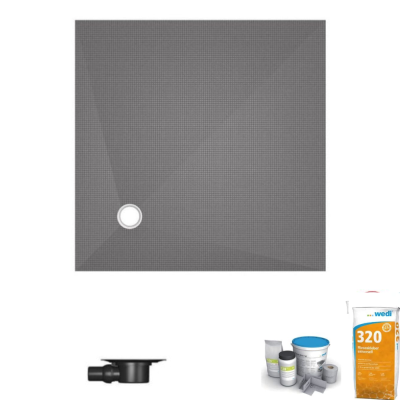 Plato de ducha de ducha a baldosas 120 x 120 Wedi Fondo Primo Square ...