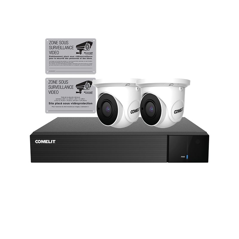COMELIT - Kit Vidéosurveillace 1 Enregistreur + 2 Caméras IP TURRET ...