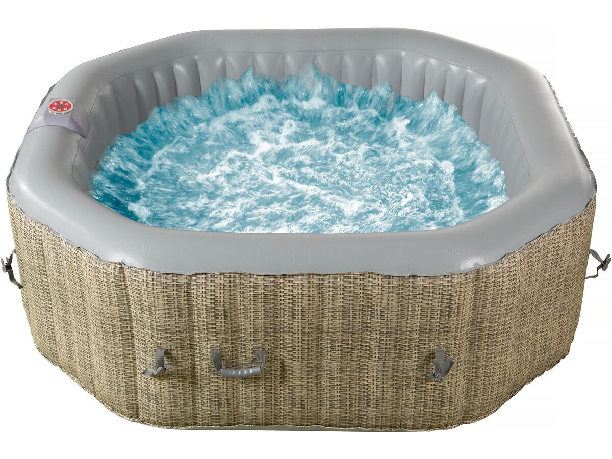 Spa gonflable octo " New York " - 6 places - Gris clair/Marron | Leroy ...