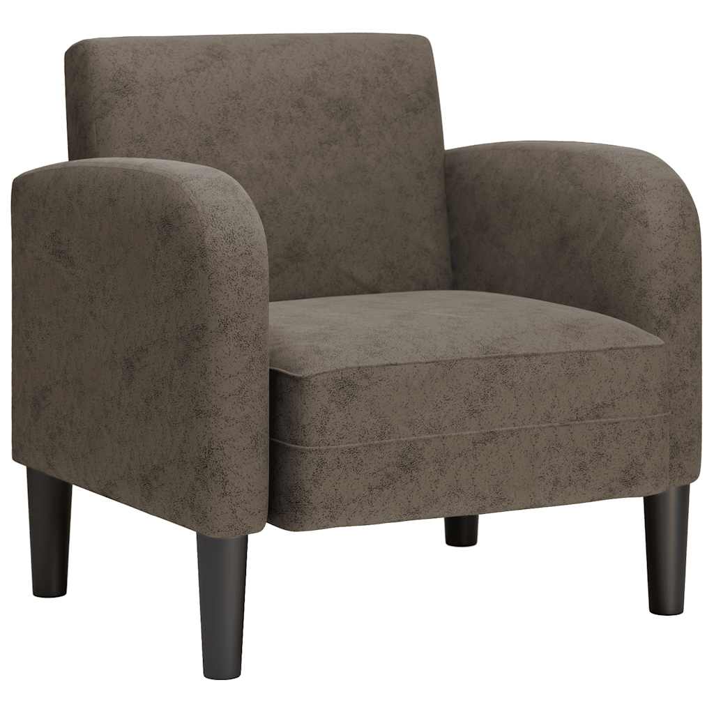 Sillón con reposabrazos gris oscuro 54 cm cuero sintética | Leroy Merlin