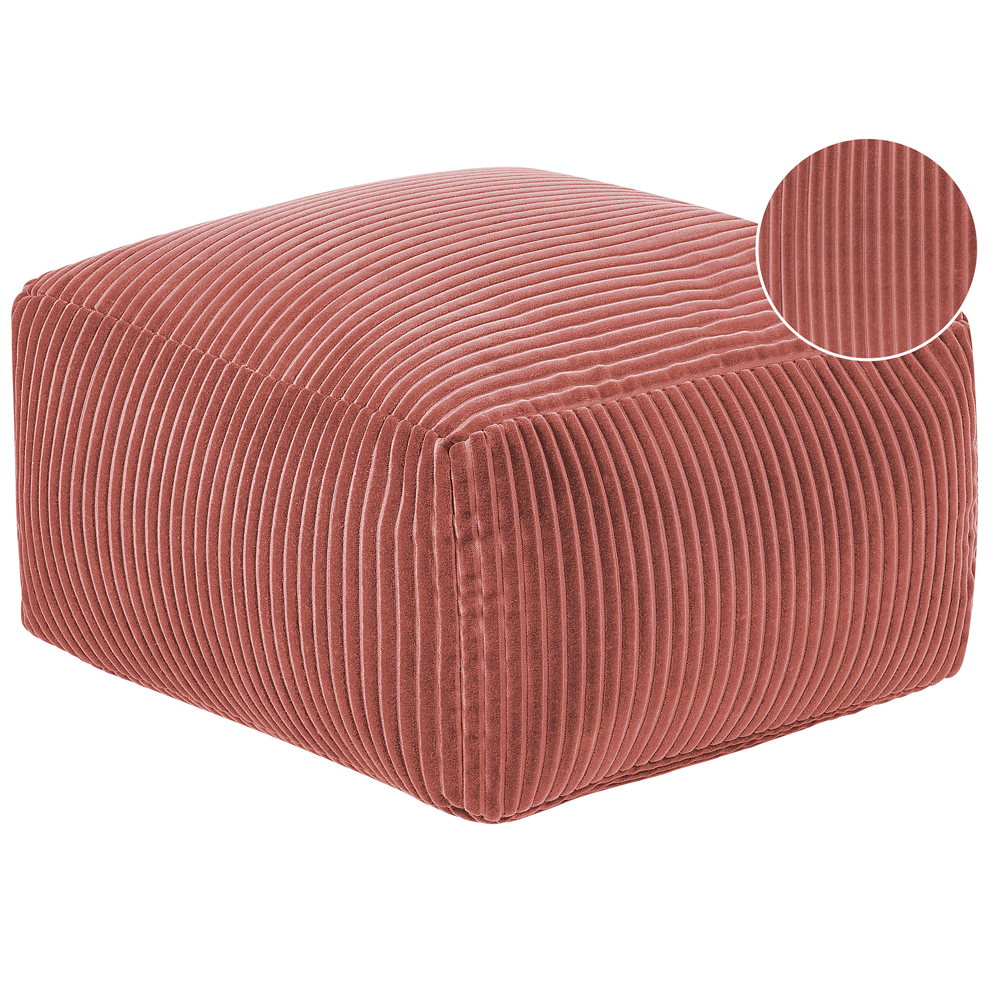 Pouf MUKKI Rouge clair Coton 50 cm 50 cm | Leroy Merlin