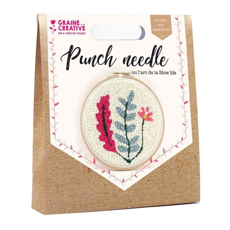 Coffret Punch needle Ø 20 cm - Végétal - Graine Créative | Leroy Merlin