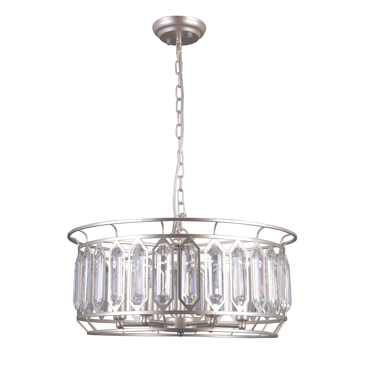 Suspension en cristal Priscilla Champagne argent hauteur 26 Cm | Leroy ...