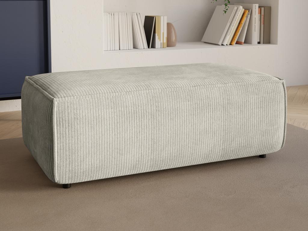 Pouf en velours côtelé beige AMELIA | Leroy Merlin