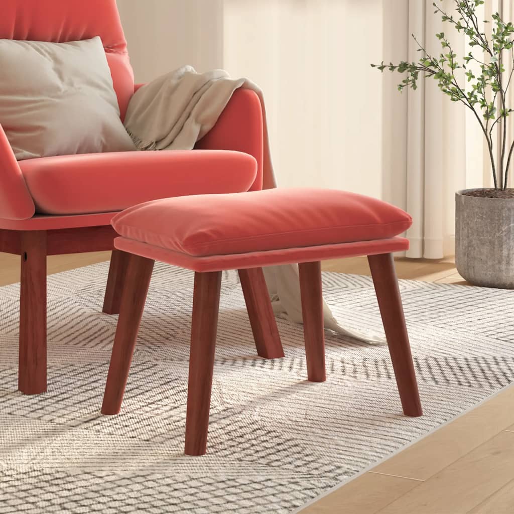 Maison Exclusive - Reposapiés de terciopelo rosa 45x29,5x35 cm | Leroy ...