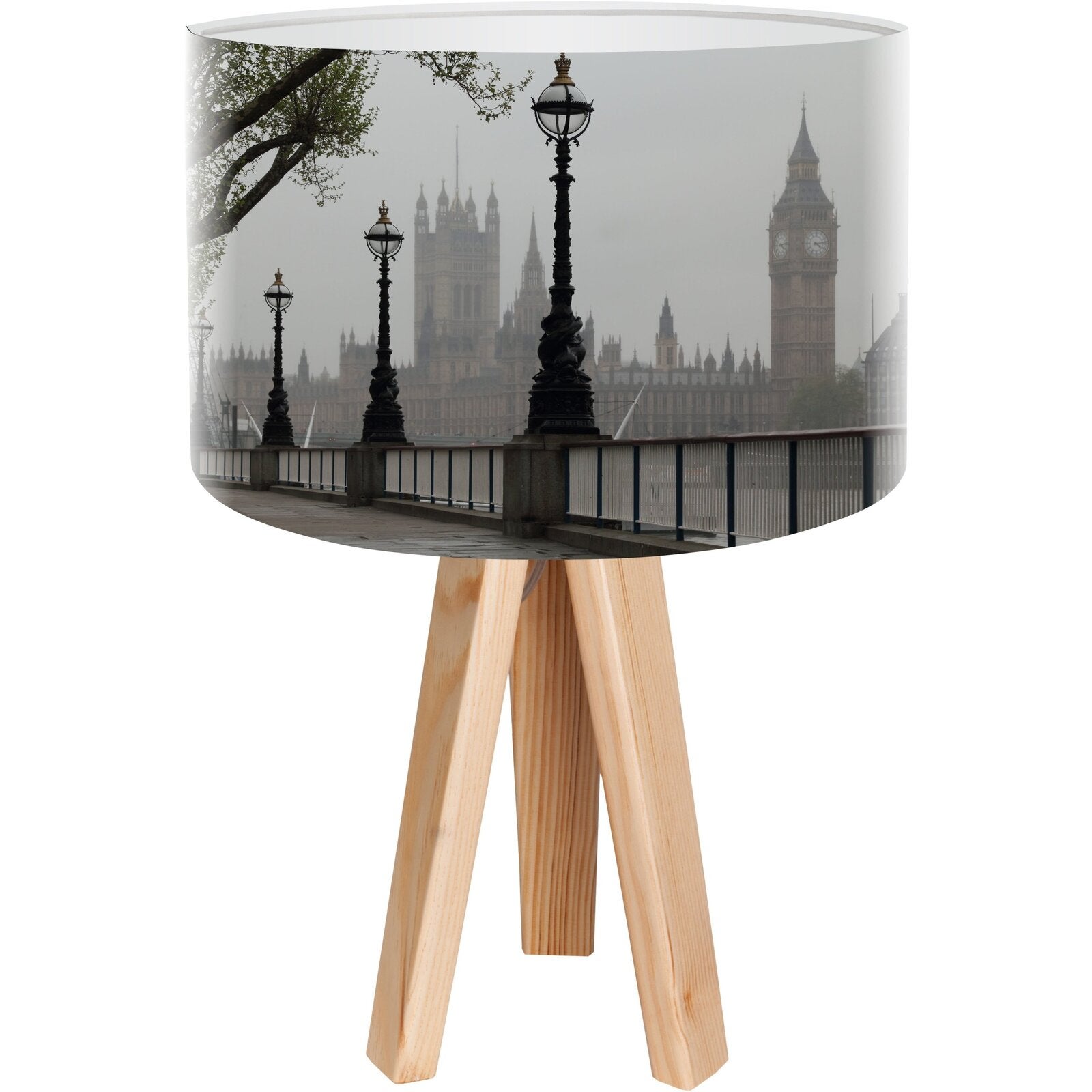 Lampe de chevet city foto-163 30 x 30 x 45 cm Bois clair, blanc | Leroy ...