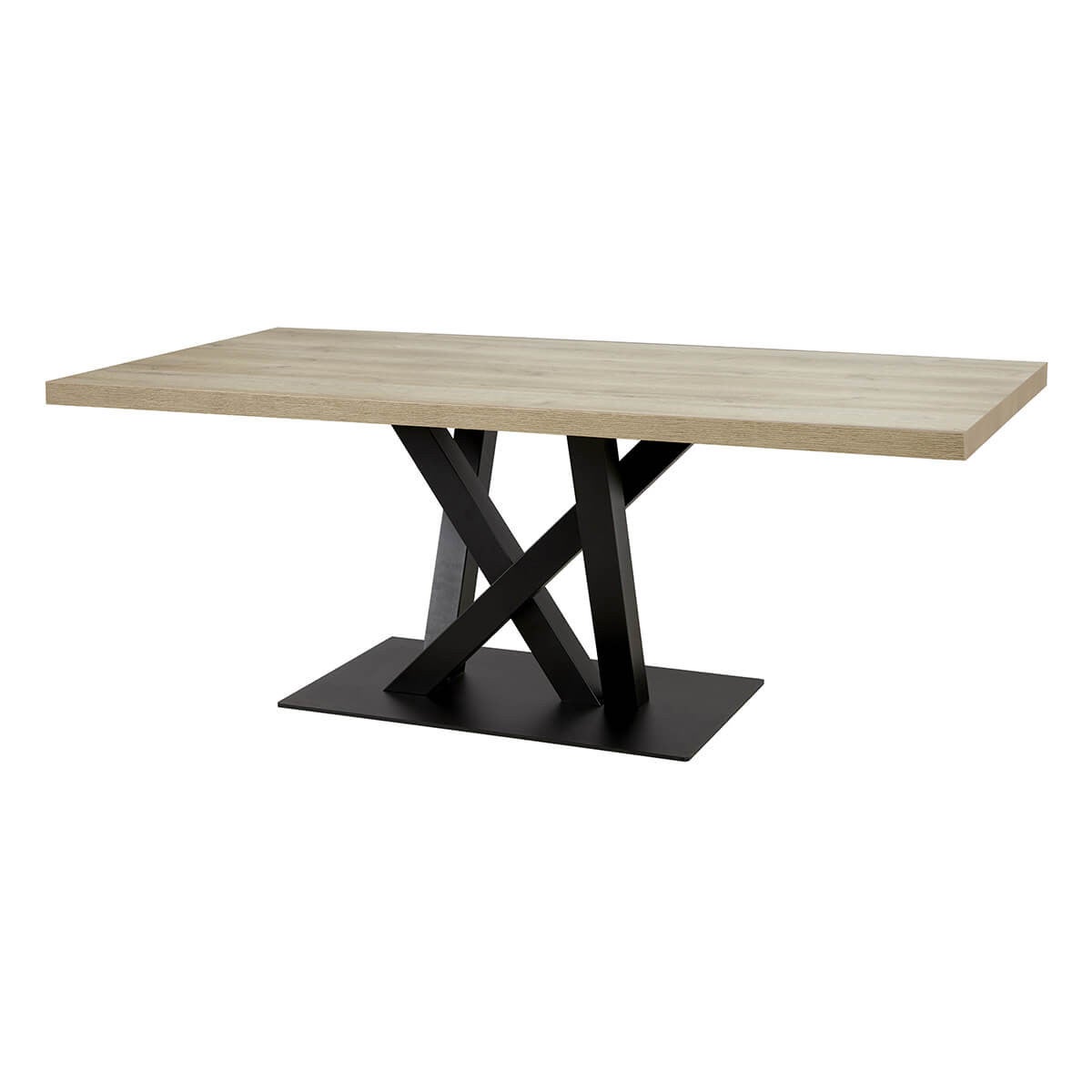 ARIZONA - Table 230cm Aspect Bois Arizona Oak Piètement Crossed Métal ...