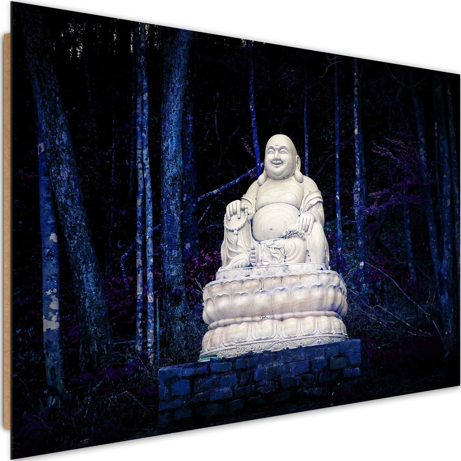 Tableau bois bouddha dans la forêt - 60 x 40 cm | Leroy Merlin