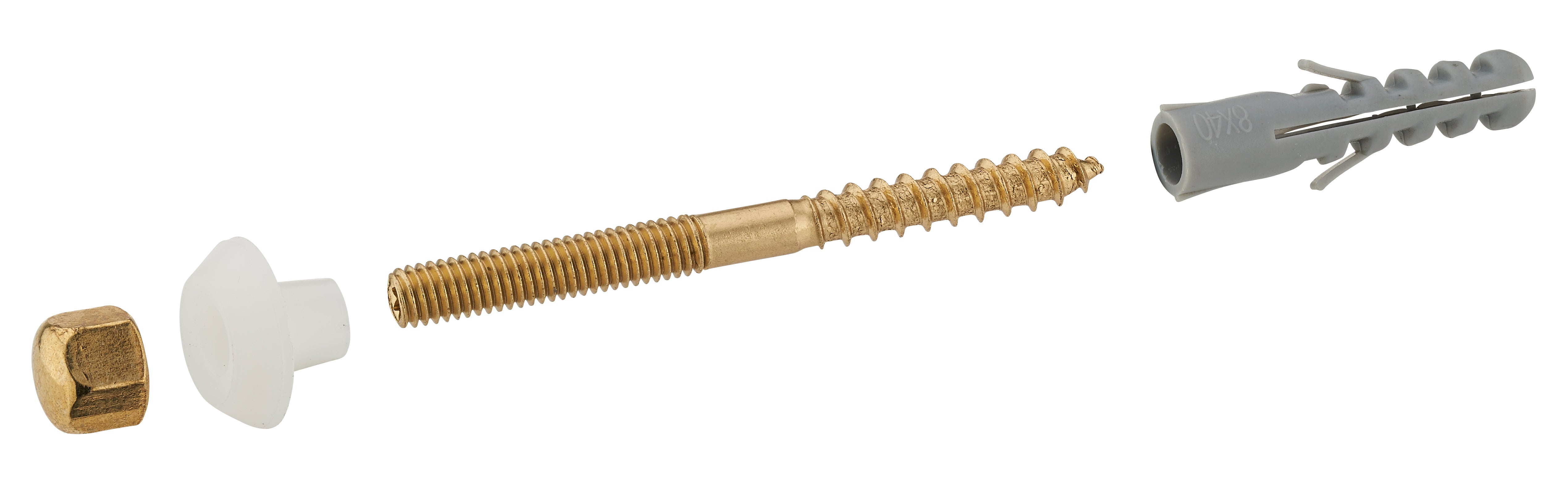 2 Fixations de WC au Sol à Goujons 6x70 millimètres - Chevilles 8x40 ...