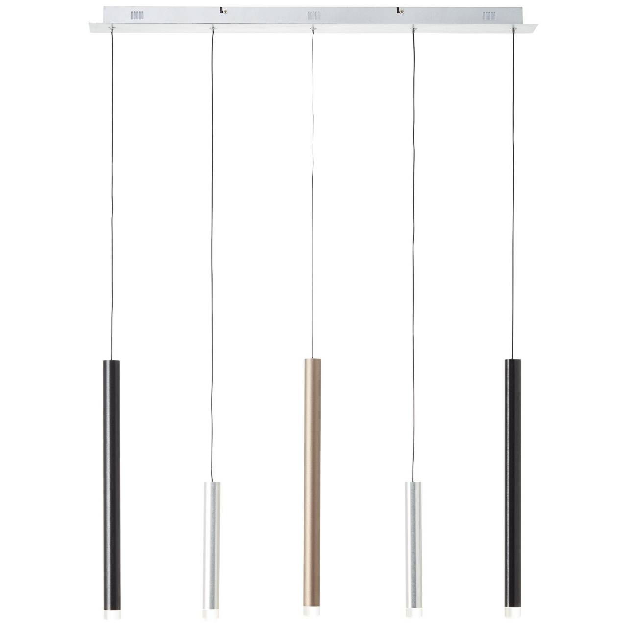BRILLIANT lampe, suspension Vonnie 4-flammes gris / bois, métal / bois / textile, 4x A60, E27 ...