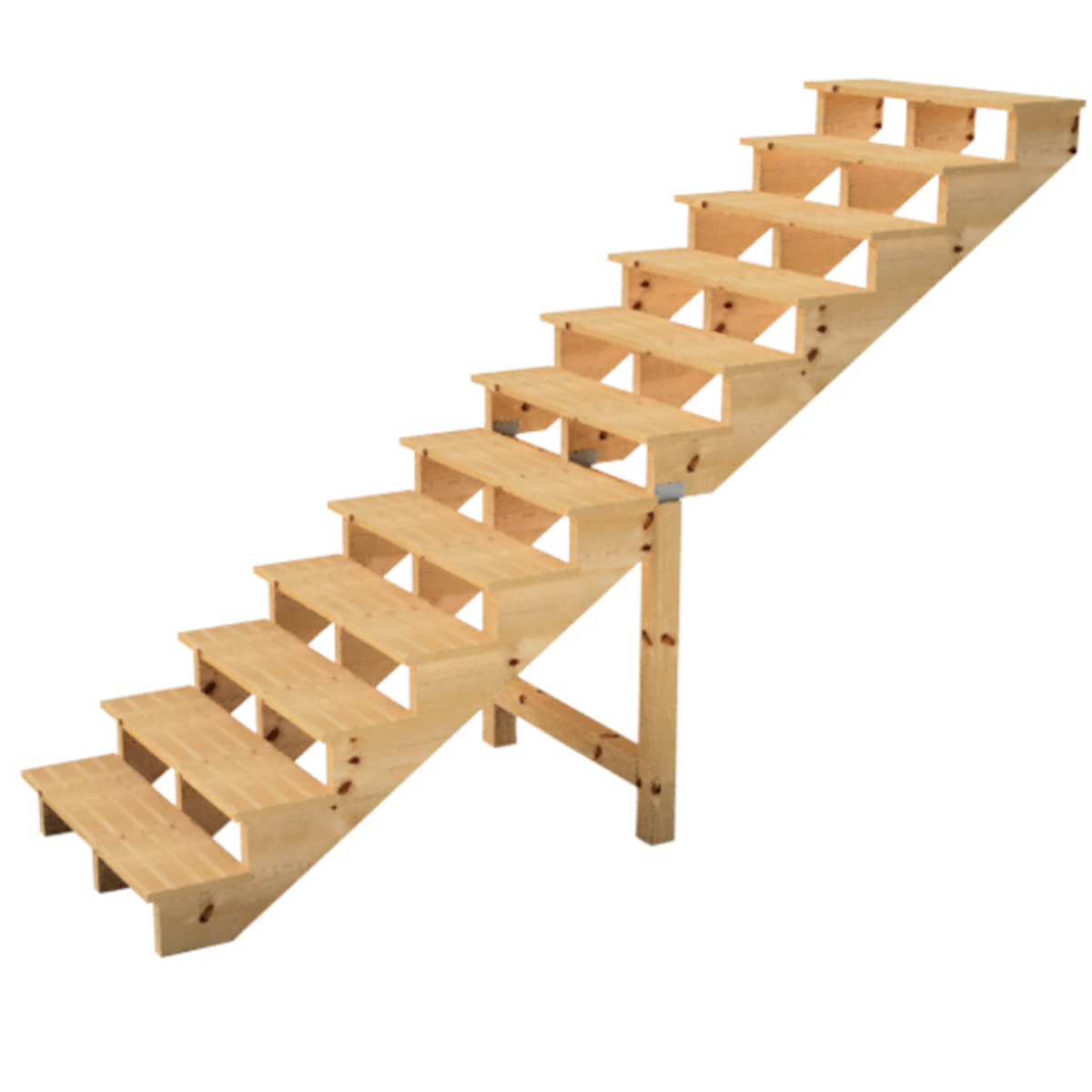 Escalier extérieur bois C 12 marches H 207cm L-80cm fermé | Leroy Merlin