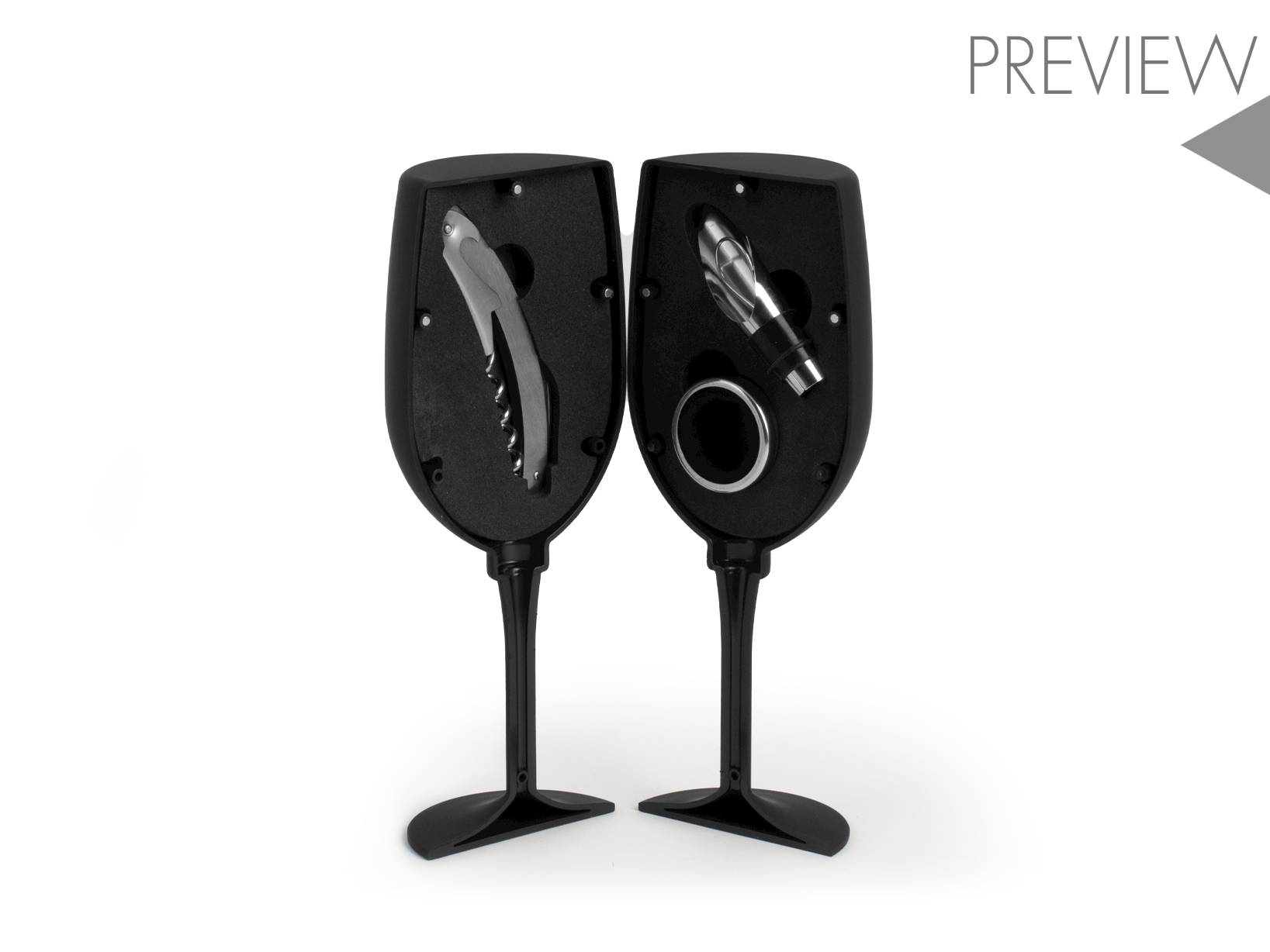 Set de Regalo Somelier de 4 Piezas en Forma de Cáliz Negro con Gadgets ...