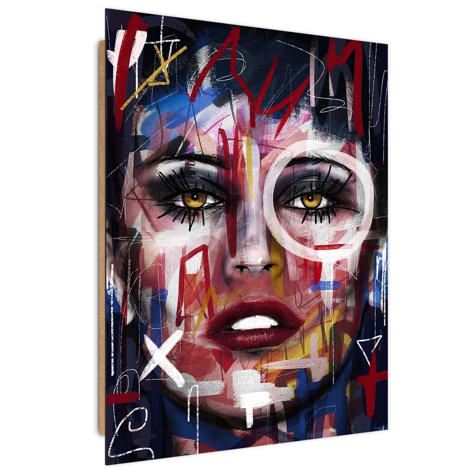 Tableau bois portrait abstraction - 50 x 70 cm | Leroy Merlin