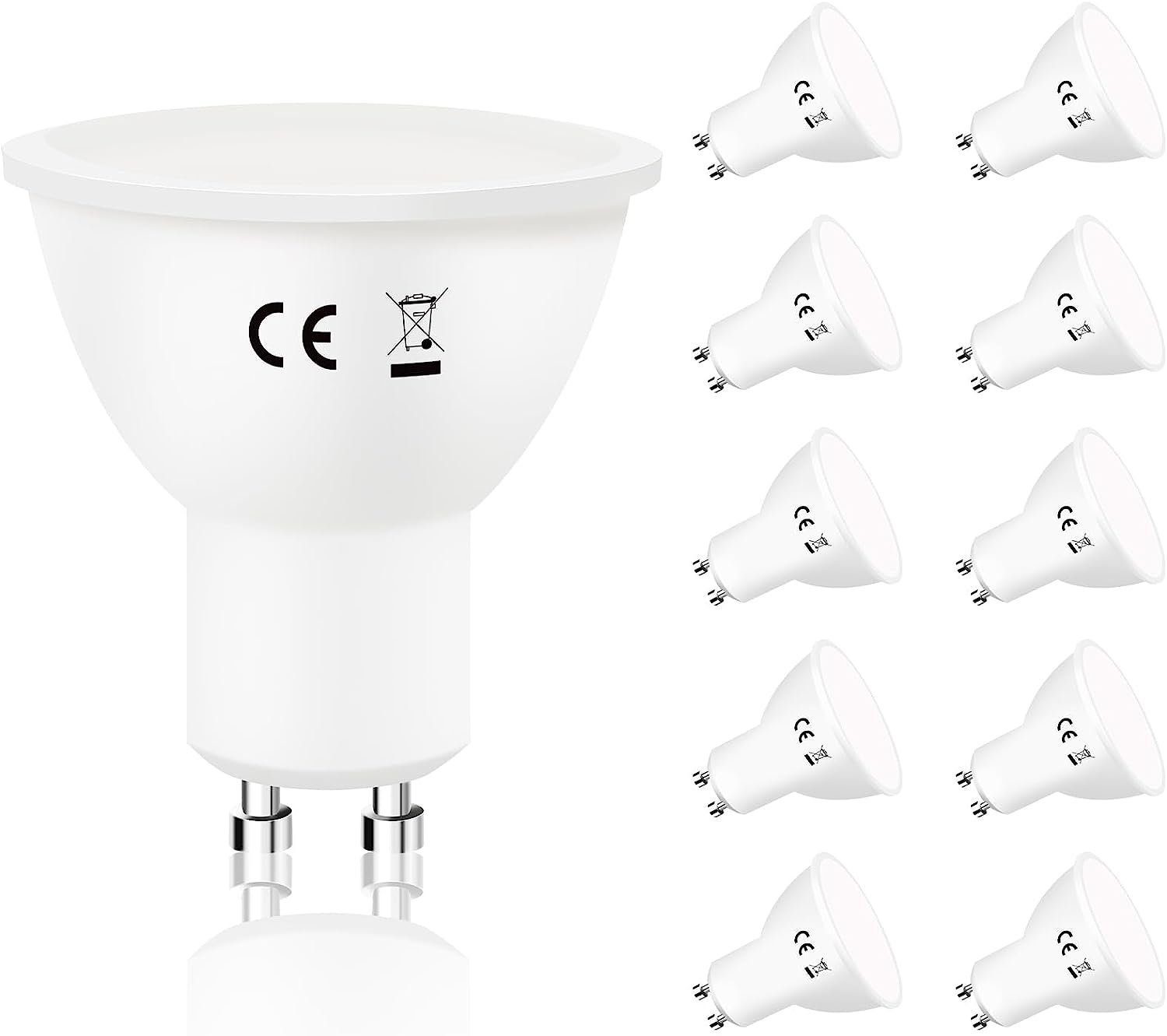 NETTLIFE Lot de 10 ampoules LED GU10 Blanc Froid L'ampoule LED 6W 5000K remplace une 60W ...