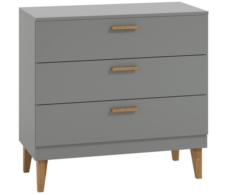 Commode grise et pieds en bois de chêne Blanka | Leroy Merlin