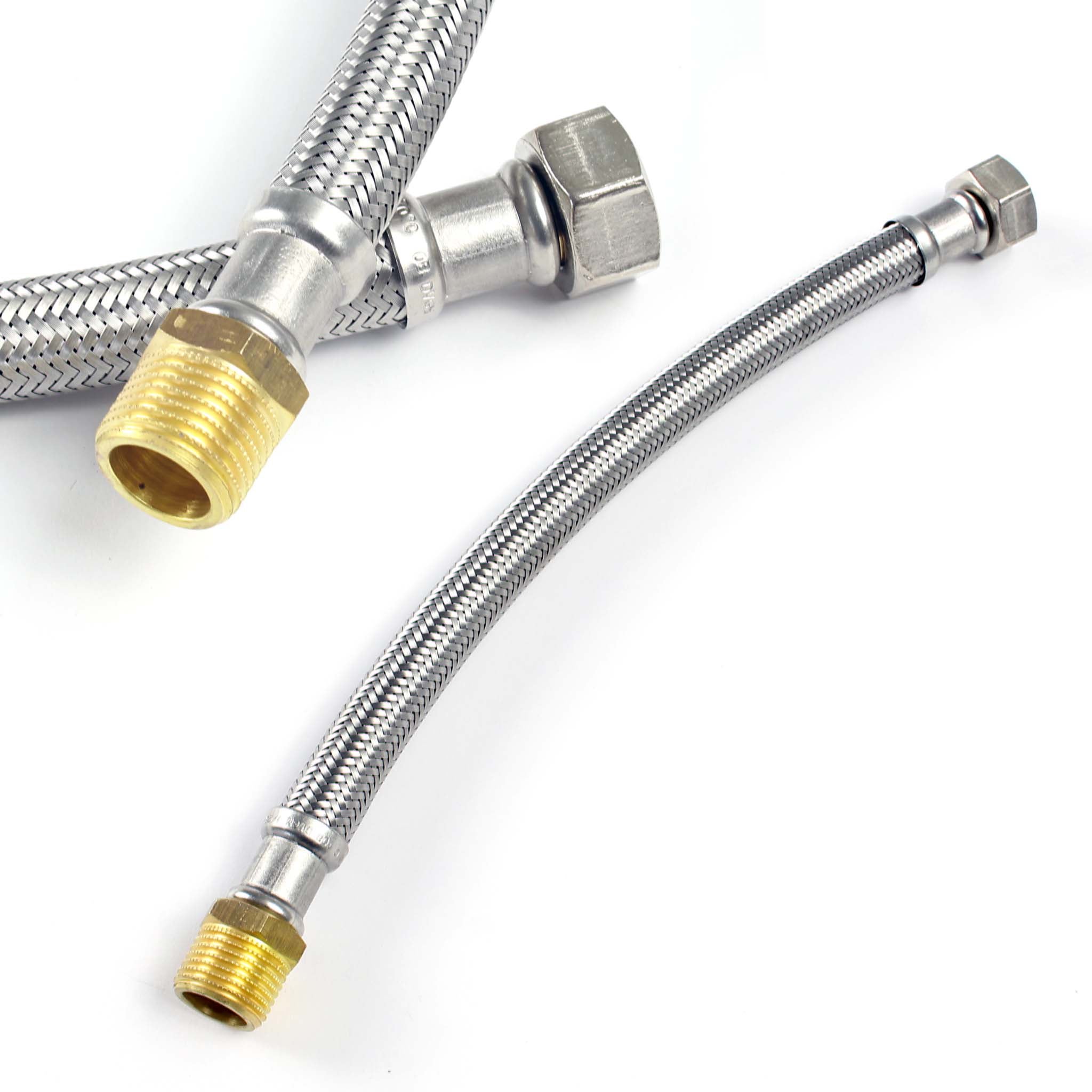 XPOtool Tuyau blindé flexible 800mm DN8 Filet mâle 3/4" 26,44mm Écrou 3 ...
