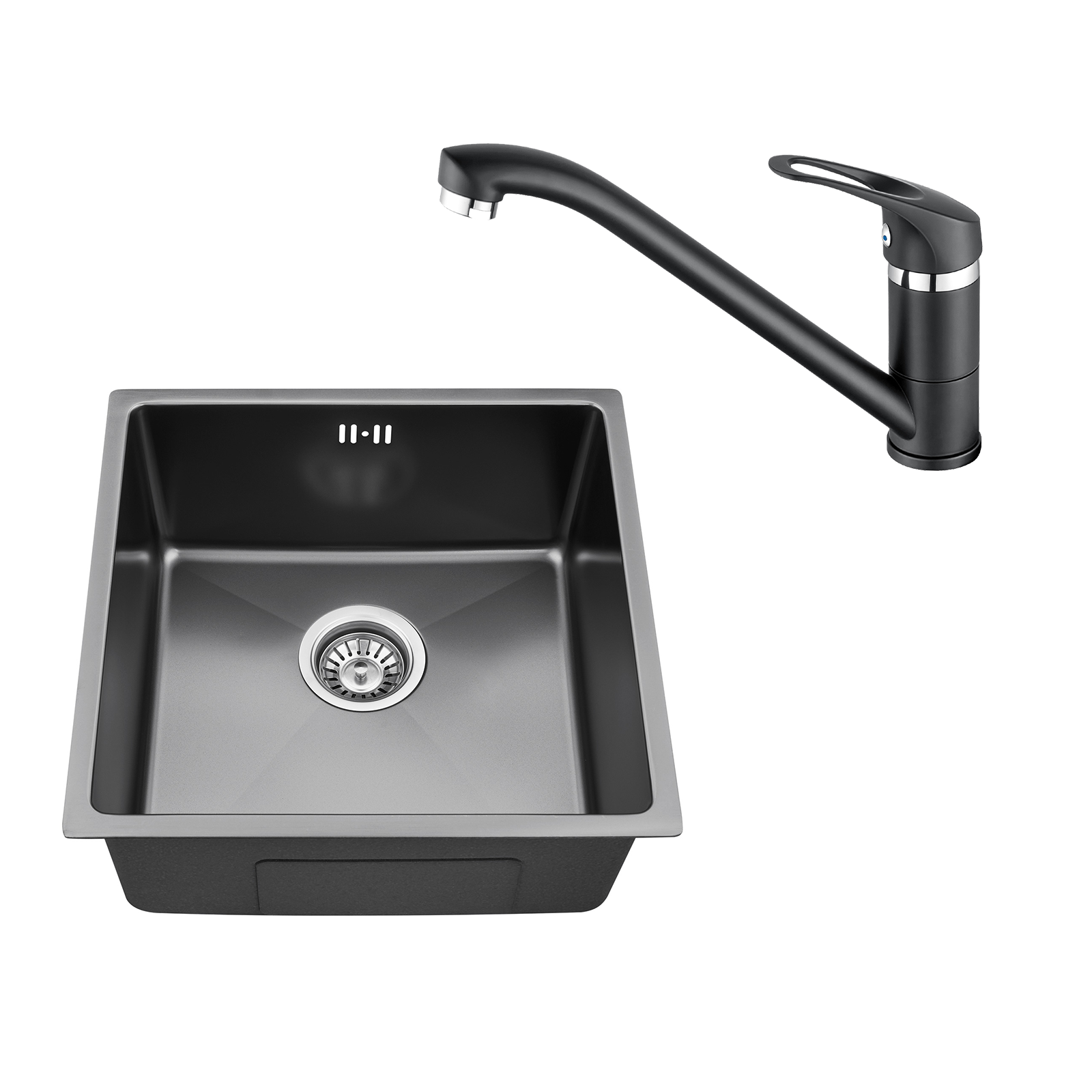 Évier Encastré 44x44x20CMcm Évier de Cuisine 1 Bac en Acier Inoxydable ...