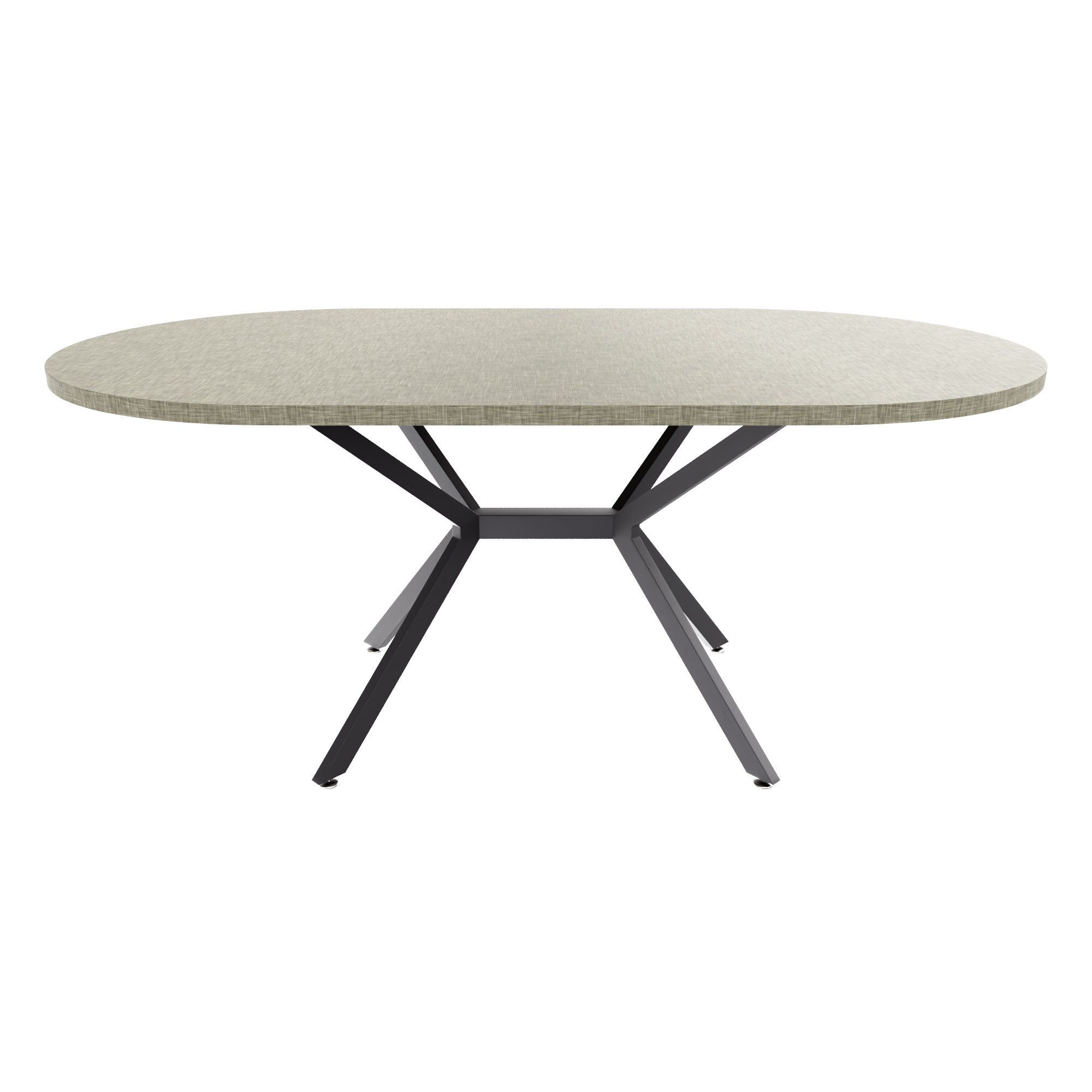 Marui Big - Table de salle à manger ovale 180x100 cm en bois texturé ...