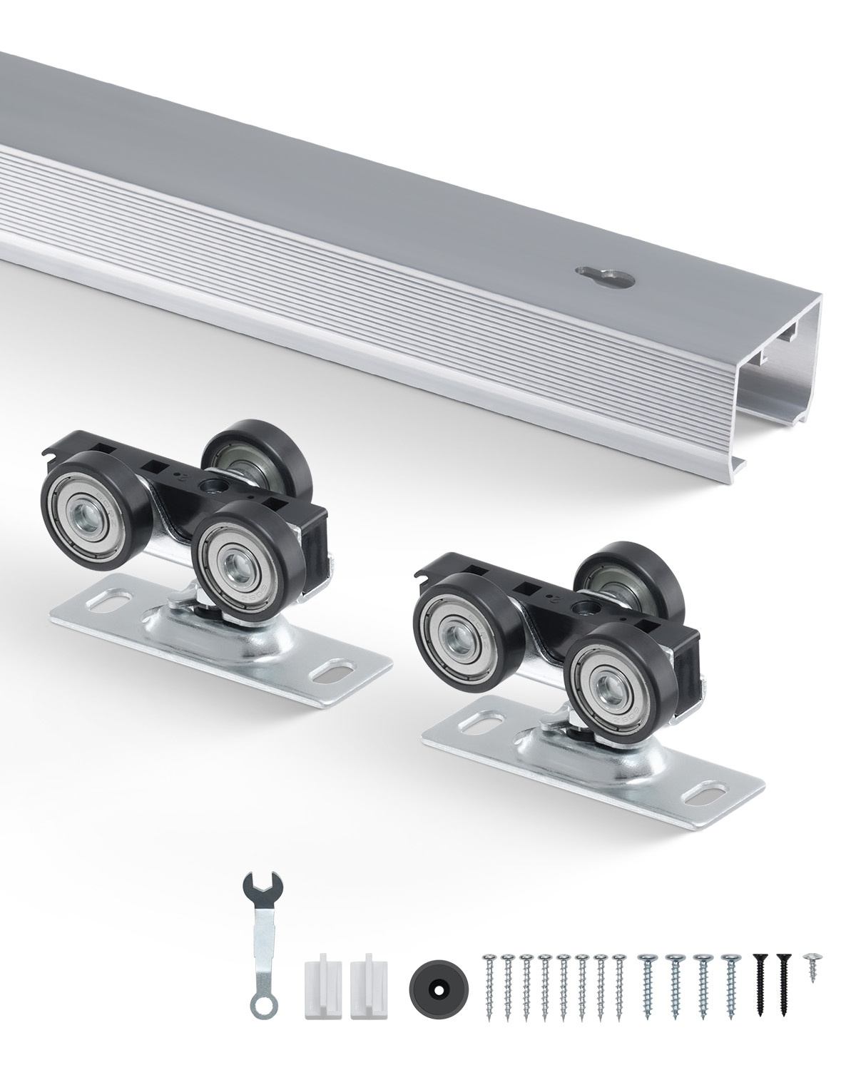VEVOR Kit Herrajes para Puerta Corredera, 1746 mm, Kit de Rail para ...