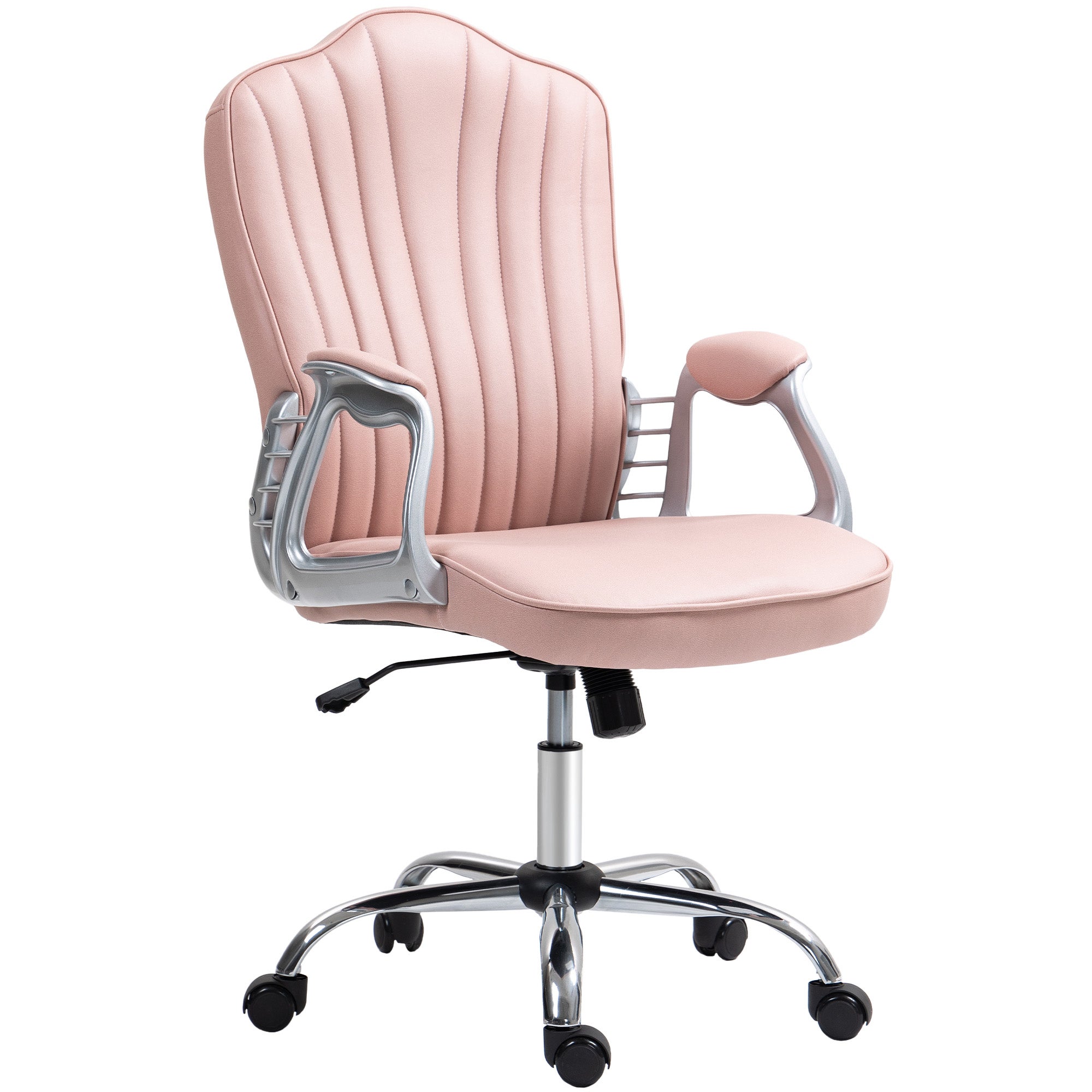 Chaise pivotante bureau avec accoudoirs réglables, dossier incurvé et ...