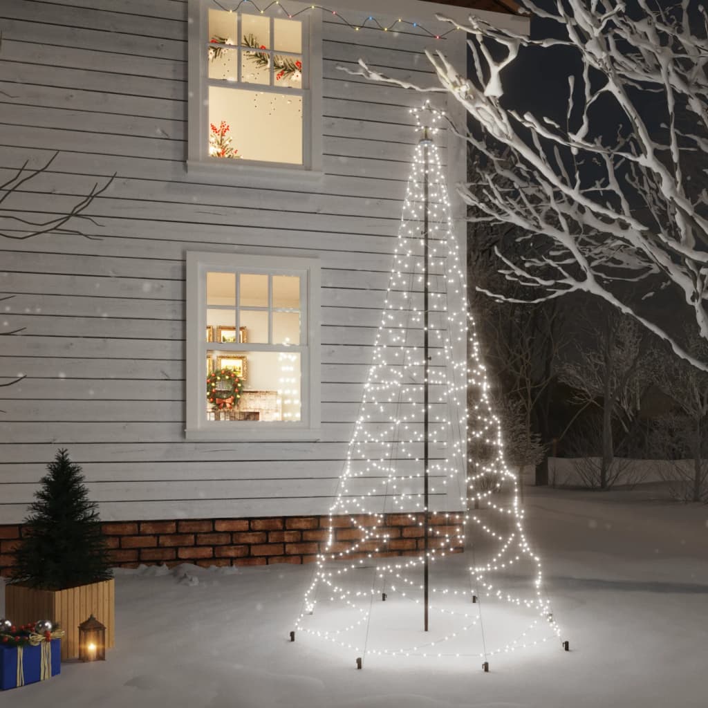 Albero di Natale con palo in metallo 500 LED bianco freddo 3m | Leroy Merlin