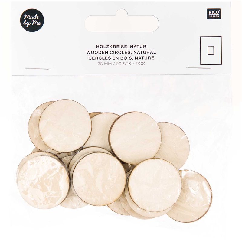 20 disques en bois naturel - petit 28 mm - Rico Design | Leroy Merlin