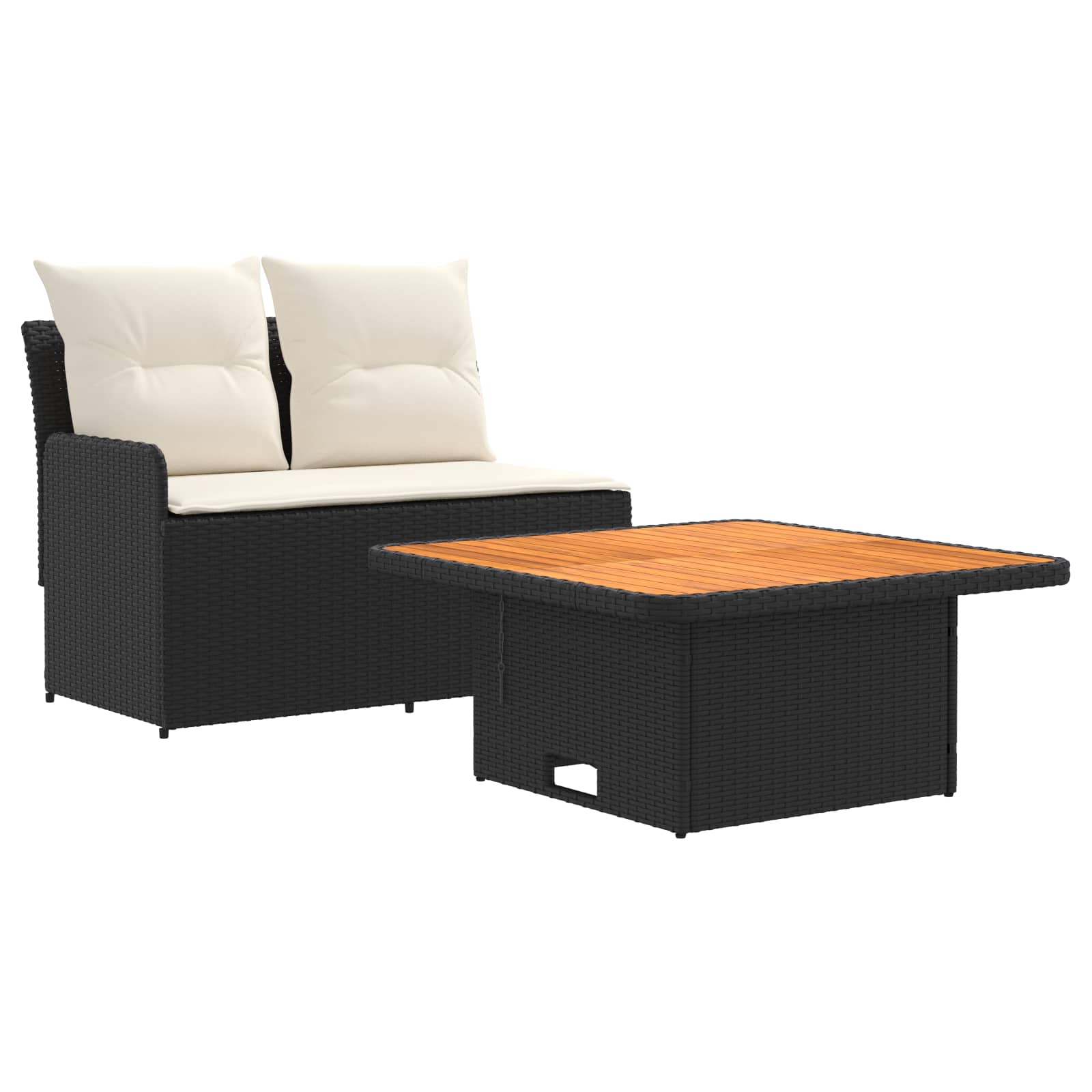 Canapé de jardin | Salon de jardin avec accoudoirs et table relevable 2 ...