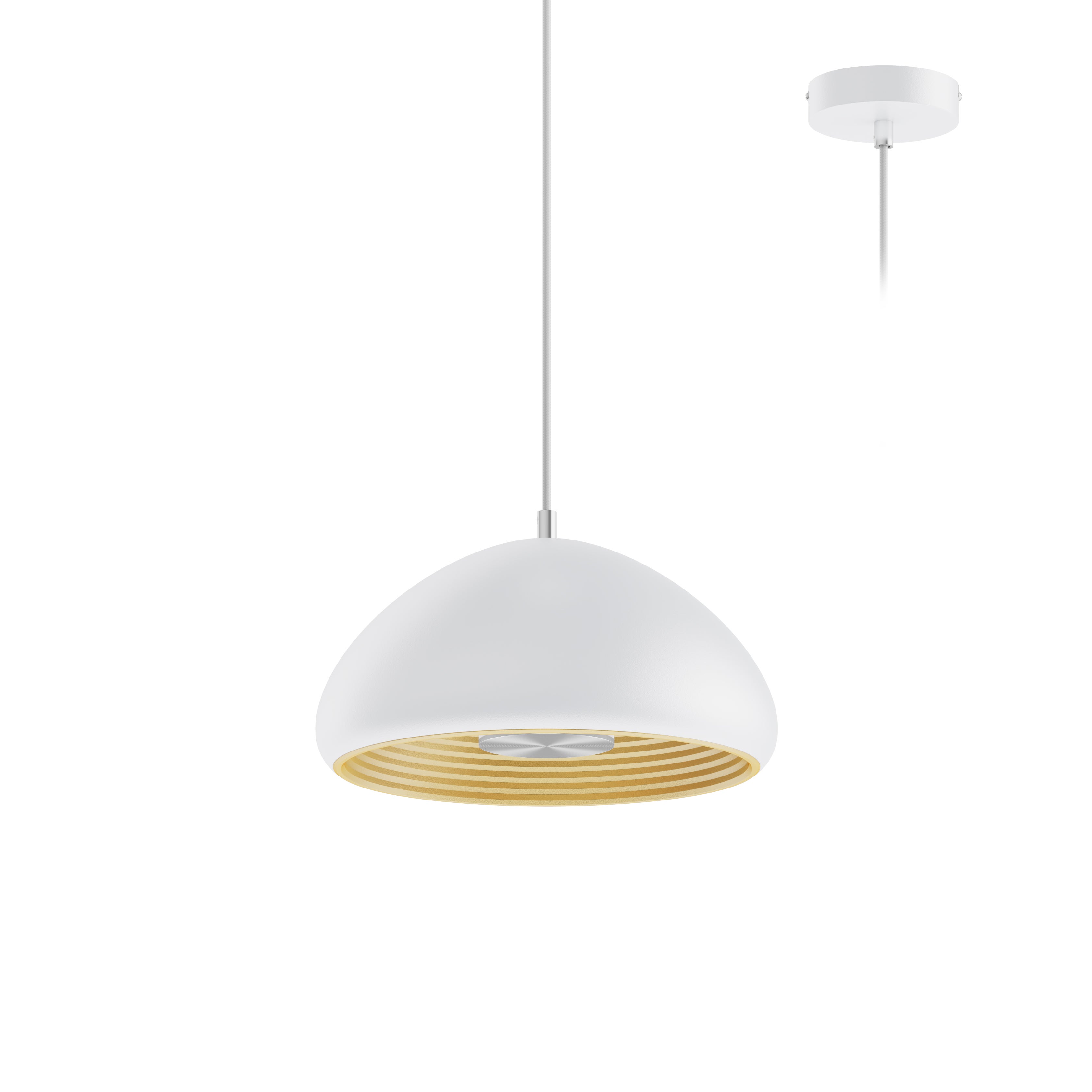 Suspension décorative réflecteur design ondulé câble textile réglable 1 ...