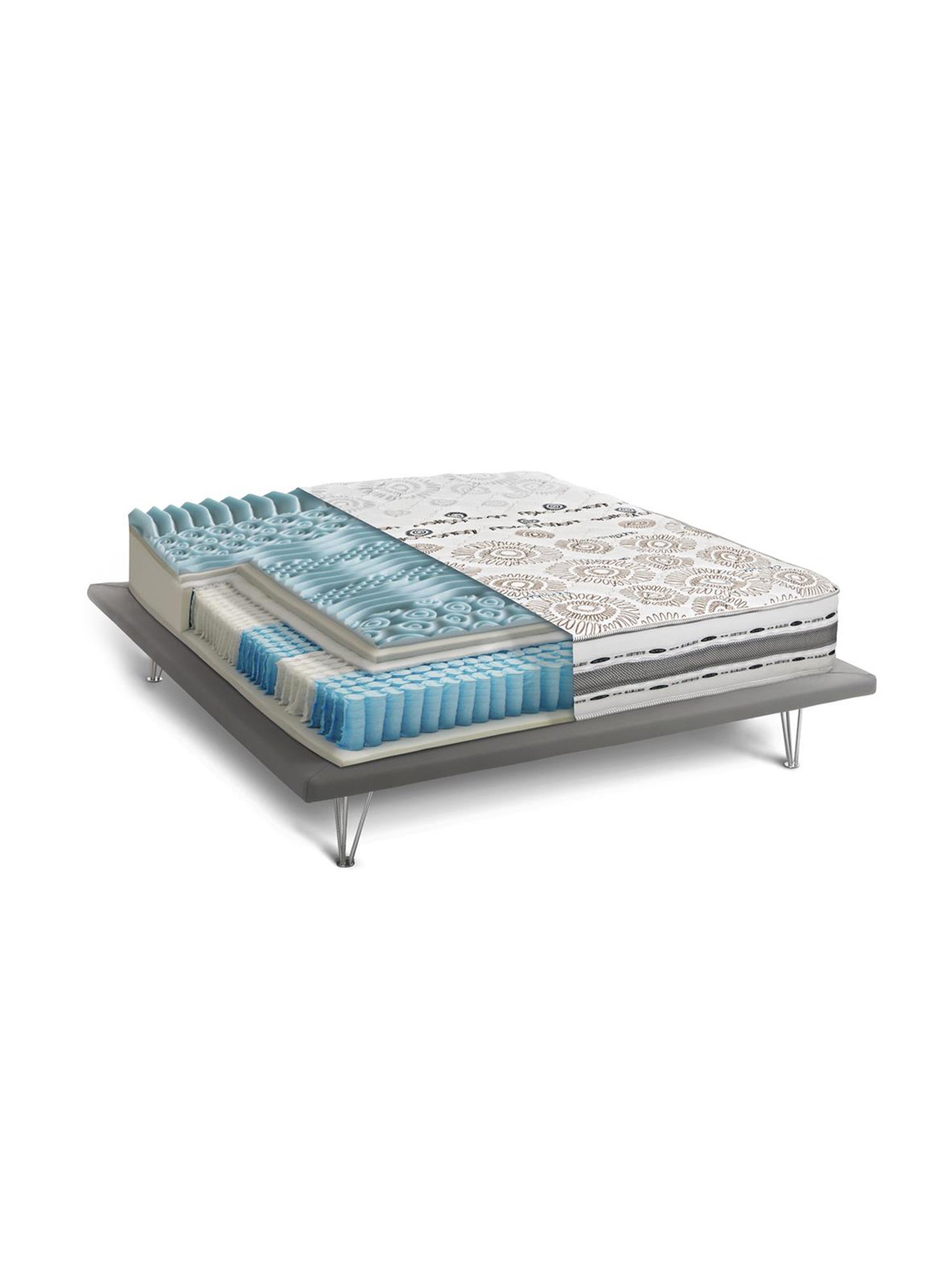 Matelas double Talamo Italia Vulcano, Made in Italy, déhoussable en ...