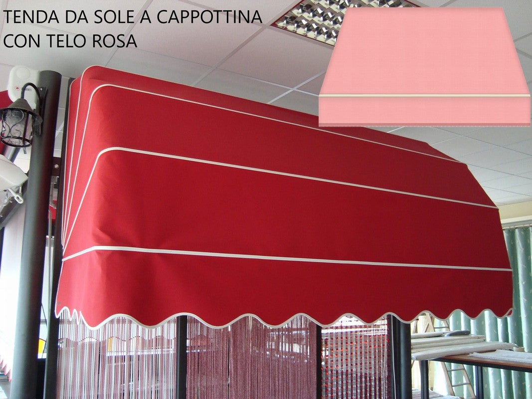 Toldo Parasol 5 Rayos, Lámina PVC Rosa, Anchura 1,50 x proyección 0,80 ...
