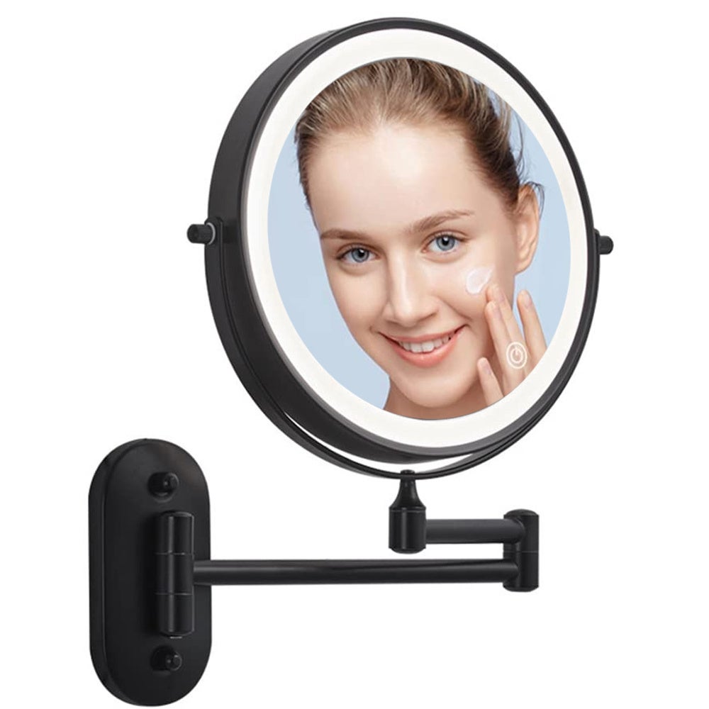 Miroir de maquillage mural rechargeable et éclairé 3 couleurs d ...