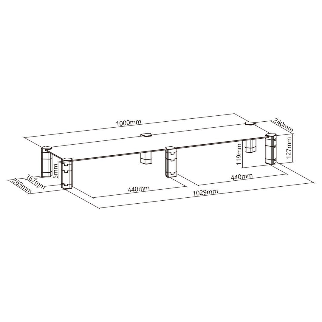 Support Double pour Moniteur Maclean max. 20 kg en verre trempé MC-936 ...
