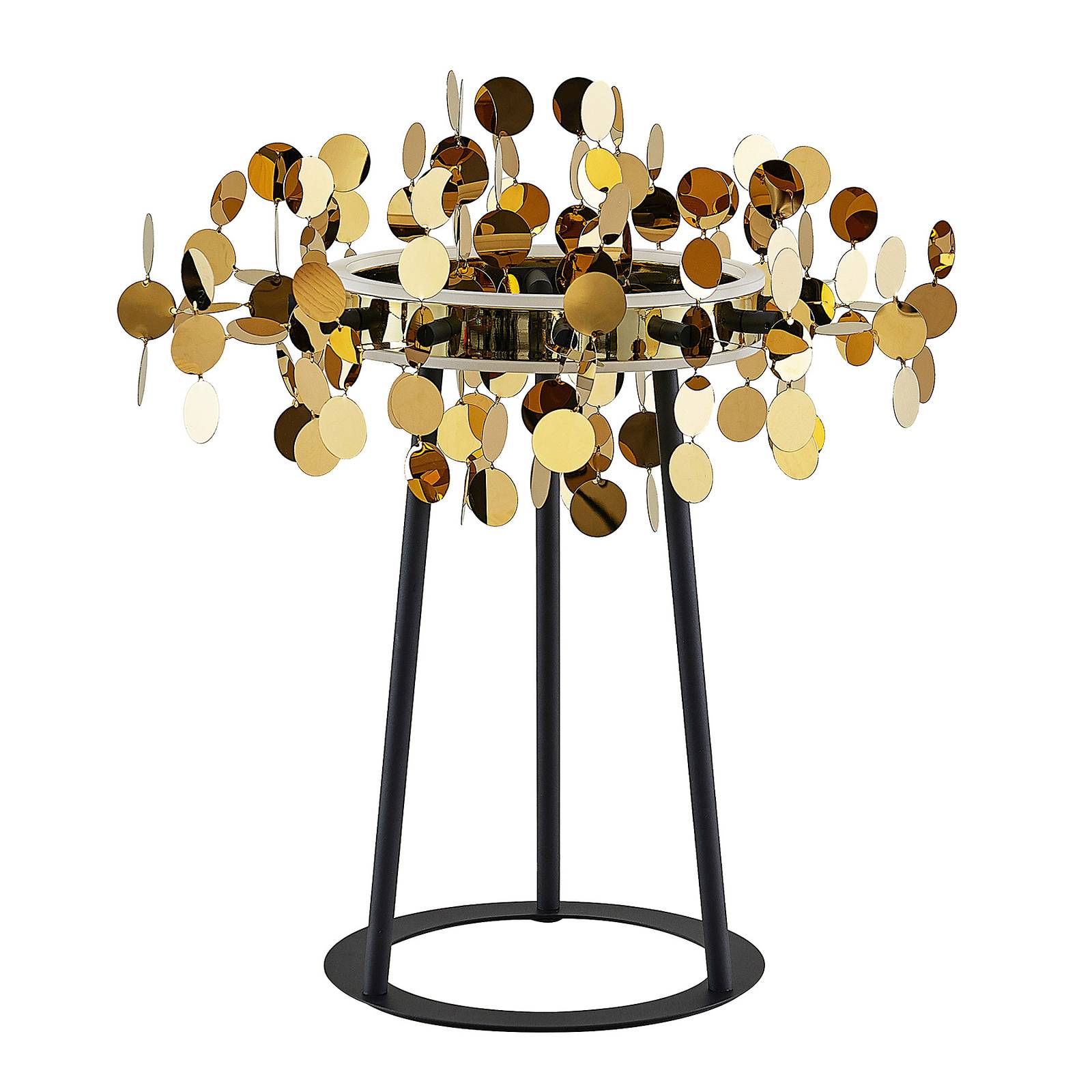 Lucande Glimmo lampe à poser LED, noire, laiton, Lampe à poser de ...