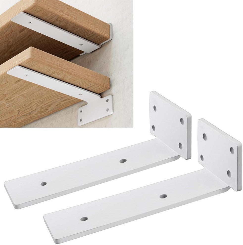 (Blanc, 15 cm) Lot de 2 supports muraux robustes pour étagère, capacité ...