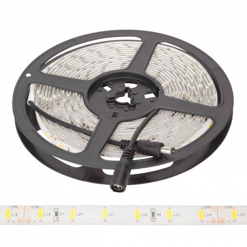 Tira de 300 LEDs 70W 6580Lm CRI85 3000ºK SMD5630 24VDC IP65 x5M 40.000H ...