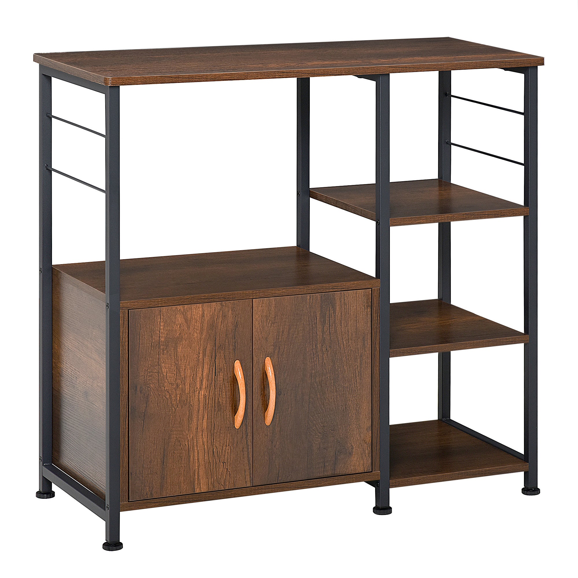 Étagère multi-rangement style industriel noir bois | Leroy Merlin